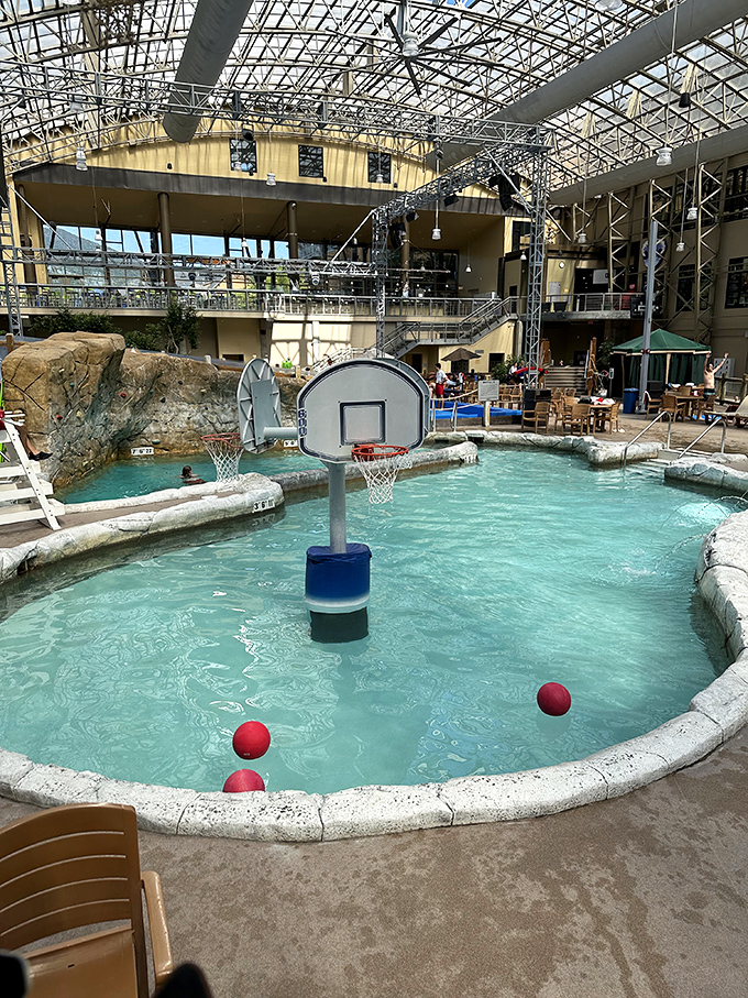 Who needs ocean waves when you've got basketball in the pool? This interactive water playground keeps the little ones entertained for hours.