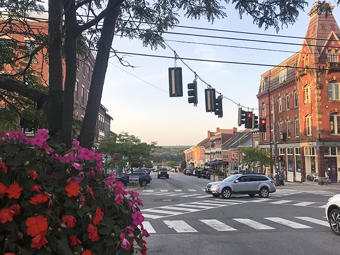 The colorful buildings of downtown Belfast create a vibrant backdrop for exploring this coastal Maine town that shares its name with an Irish city.