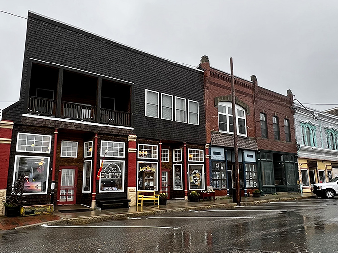 Eastport's colorful downtown buildings showcase the town's maritime heritage with a distinctive New England coastal vibe.