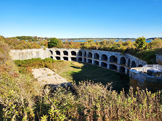 Time slowly reclaims this Civil War fortress, its empty corridors and chambers echoing with footsteps of visitors brave enough to explore.