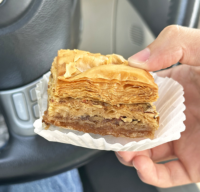Flaky, honey-soaked baklava that's worth every sticky finger and crumb-covered shirt front.