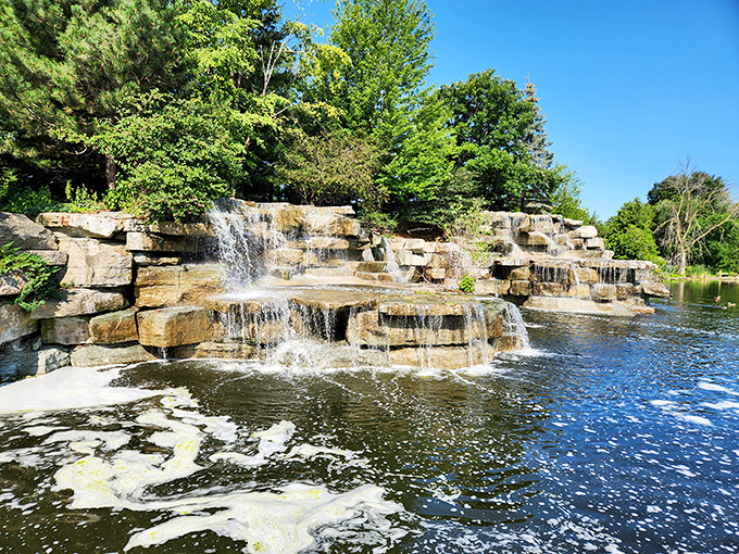 Nature's tiered waterfall at Bay Beach Wildlife Sanctuary creates a peaceful soundtrack for wildlife watching &ndash; better than any meditation app you've downloaded.