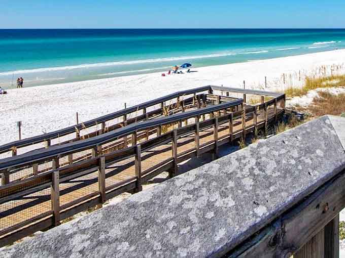 This wooden boardwalk isn't just a path to the beach &ndash; it's the yellow brick road to your own personal paradise.