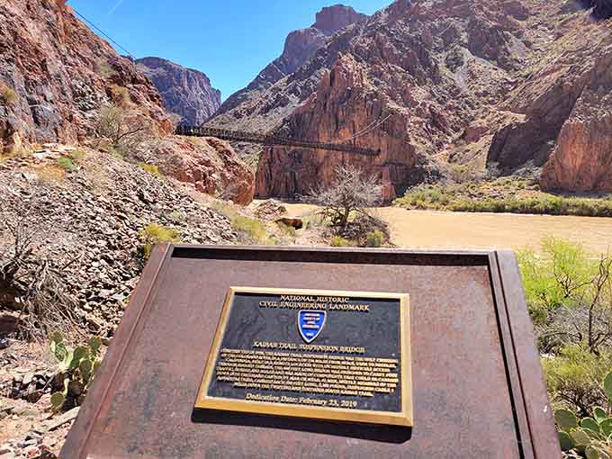 The canyon walls rise around the bridge like nature's own cathedral, making you feel appropriately small and wonderfully alive.