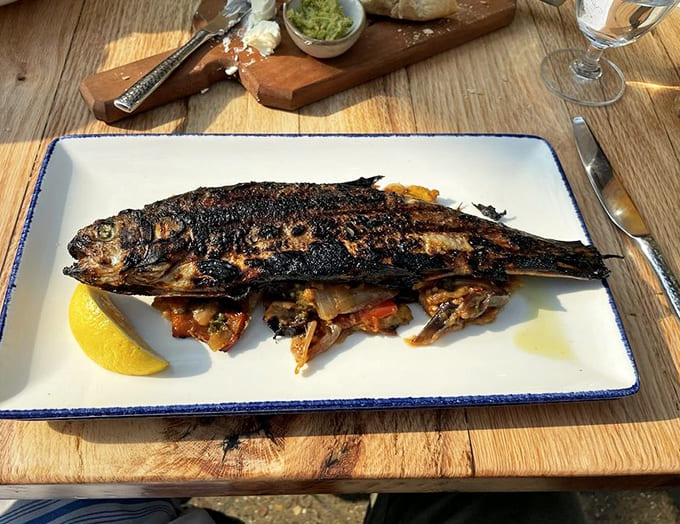 This blackened rainbow trout is so beautifully presented, you almost feel guilty disturbing it, but your taste buds will thank you for it.