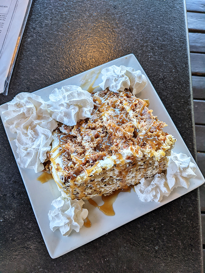 This isn't just carrot cake&mdash;it's a towering monument to dessert perfection, with layers of moist spiced cake embracing sweet cream cheese frosting.