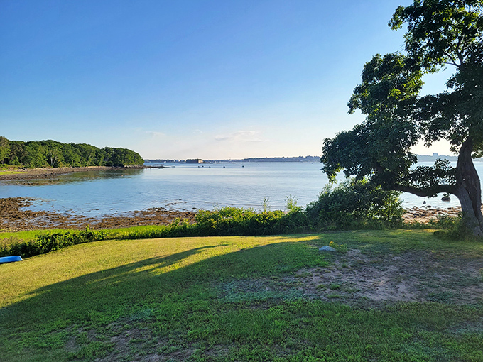 Casco Bay sparkles under Maine's famous light, a patchwork of islands and channels that mariners have navigated for centuries.