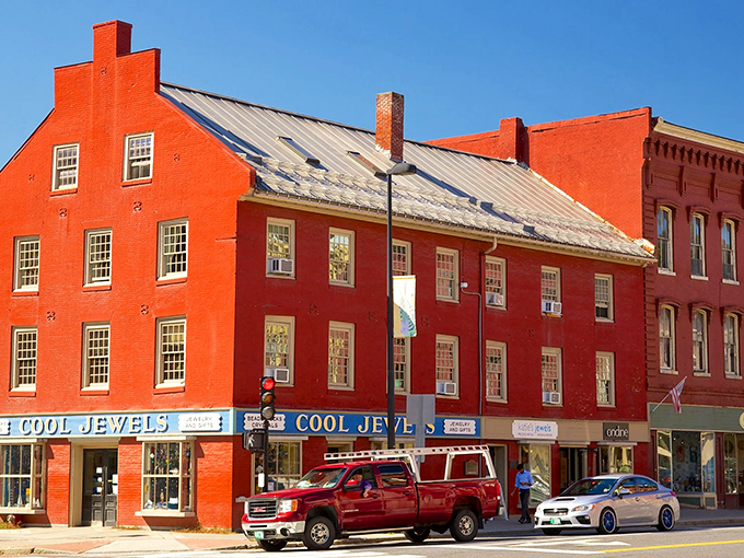 Cool Jewels' vibrant red storefront adds a pop of color to Montpelier's historic downtown, where shopping local is a way of life.