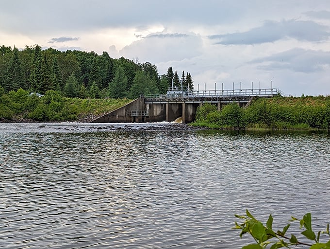 Engineering marvel still standing – this dam once controlled the flow of logs and water through Maine's timber country.