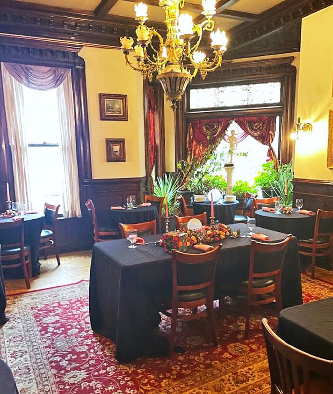 Dining rooms dressed for mystery dinners look like Agatha Christie's Pinterest board came to life, minus the actual murders we hope.