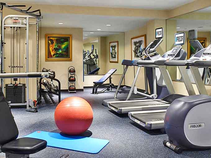 Burn off that room service indulgence in style &ndash; the fitness center combines functionality with the hotel's signature artistic touches.