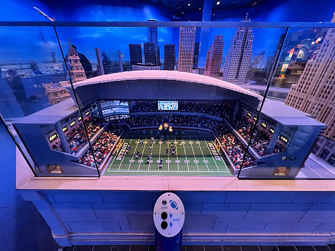Ford Field in LEGO form captures every detail down to the tiny fans, proving football is just as exciting when the players are an inch tall.