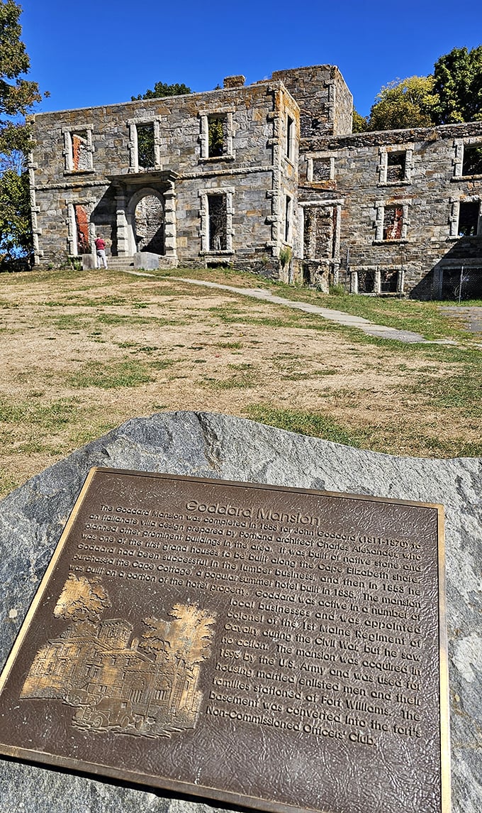 The Goddard Mansion plaque reveals this Italian villa's journey from private residence to military quarters to beloved ruin.