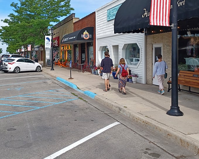 Strolling down Main Street feels like walking through a movie set, except every shop has authentic character.