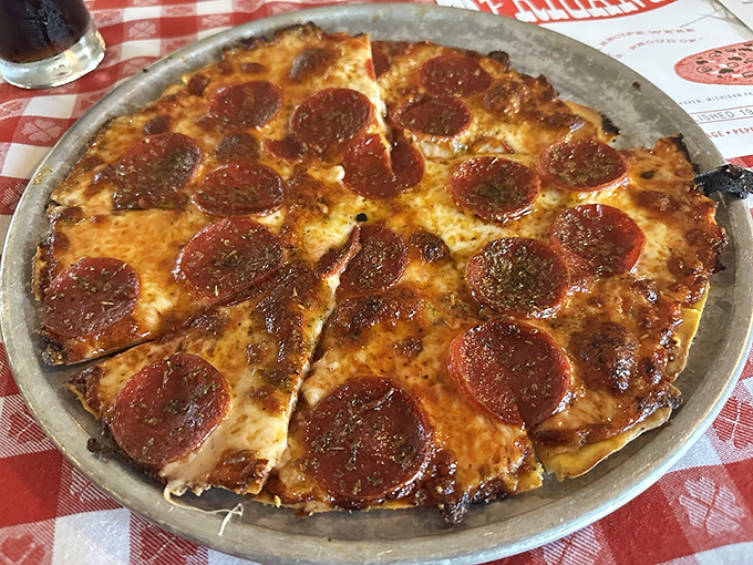 Pepperoni Pizza: Those perfectly curled pepperoni cups collecting their own spicy oils atop that legendary thin crust &ndash; this isn't just pizza, it's an edible Michigan heirloom.