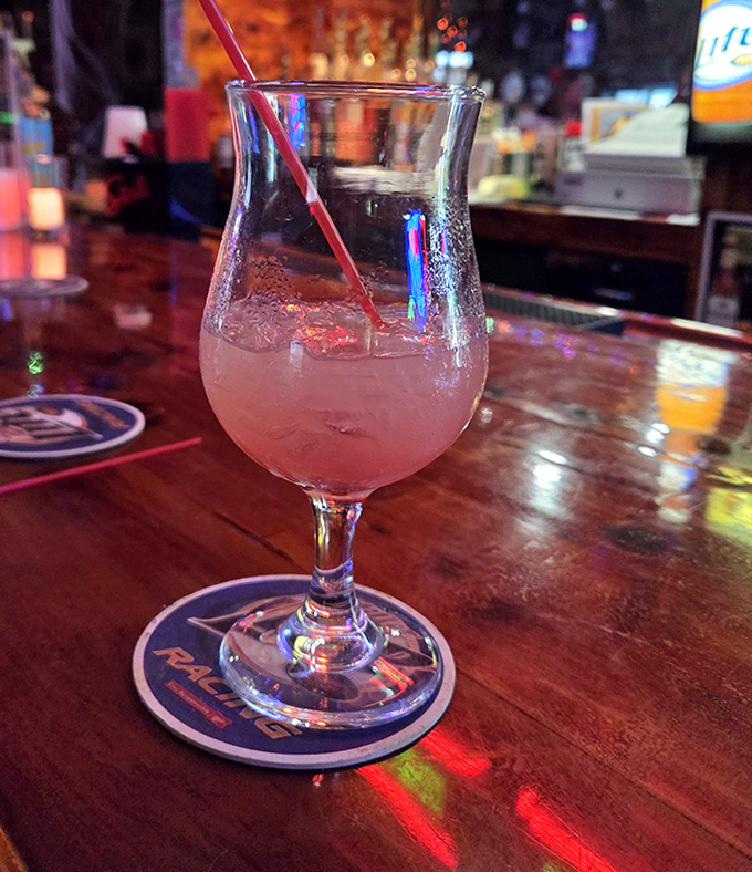 This delicate pink cocktail might look innocent enough, but locals whisper that it's a favorite of the saloon dancer who still twirls through the bar after hours.