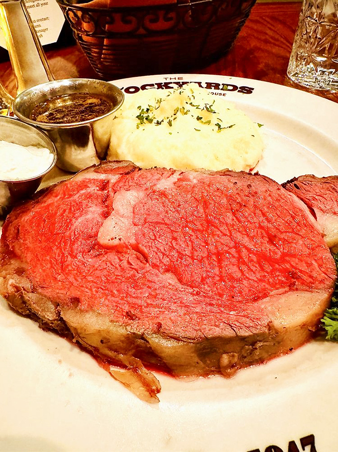 This prime rib isn't just dinner; it's a celebration on a plate, with a side of garlic mashed potatoes playing perfect wingman.