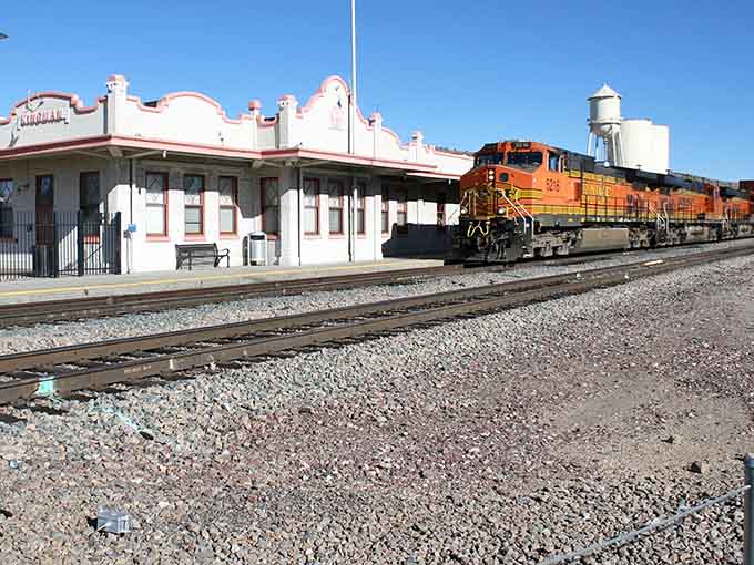 Freight trains still rumble through regularly, reminding visitors that this is a working railroad with real purpose.