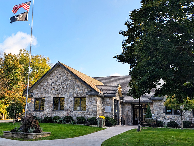This isn't just any post office—it's a stone masterpiece where locals gather and visitors mail postcards home.