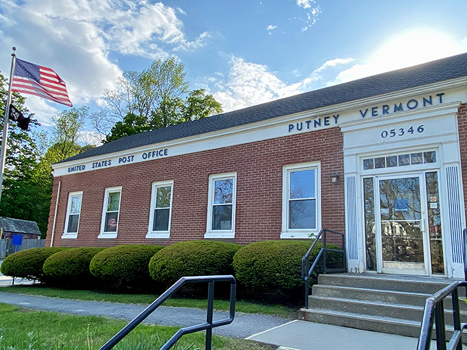 Putney's brick post office continues its daily mission of connecting this Vermont hamlet to the wider world.