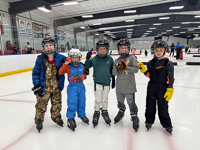 Squad goals on ice! These young hockey players showcase the camaraderie that makes winter sports so special in Michigan communities.