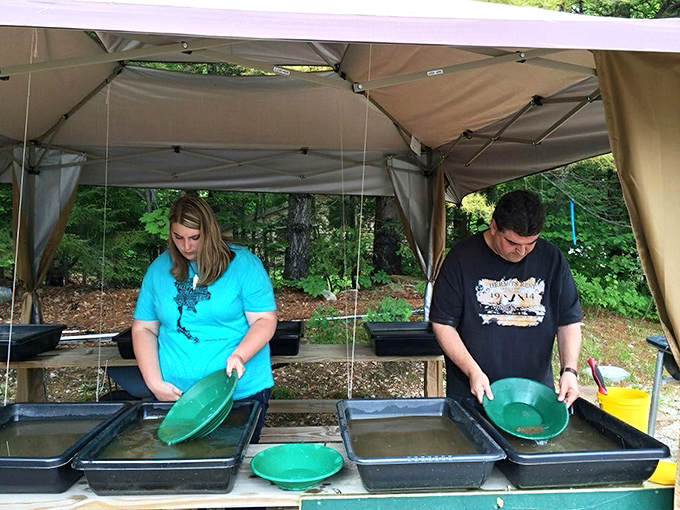 A peaceful moment at the river's edge, where the gentle gurgle of water over stones provides Maine's most soothing soundtrack.