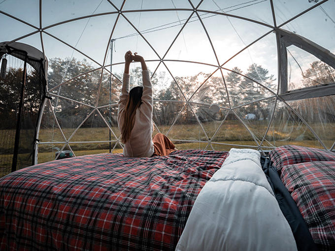 Morning stretches hit differently when your ceiling is the sky and your alarm clock is the sunrise.