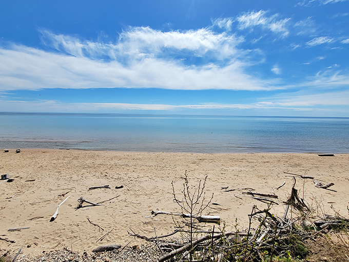 Where sky meets water in a perfect horizon, this beach offers front-row seats to Lake Michigan's daily masterpiece.