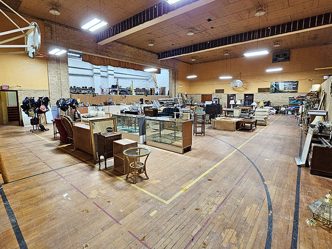 What was once a basketball court now hosts everything from rummage sales to wedding receptions &ndash; small-town adaptive reuse at its finest.