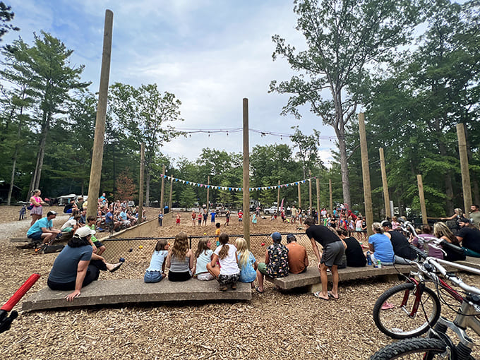 The amphitheater brings people together for entertainment and conversation, proving that the best shows don't require screens or streaming subscriptions.