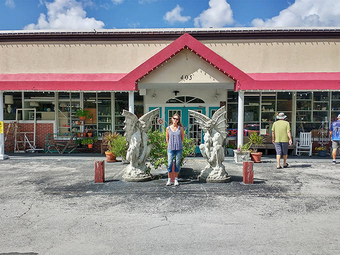 Between those angel statues lies treasure hunting paradise &ndash; Mount Dora's antique scene attracts collectors and casual browsers alike with unexpected finds.