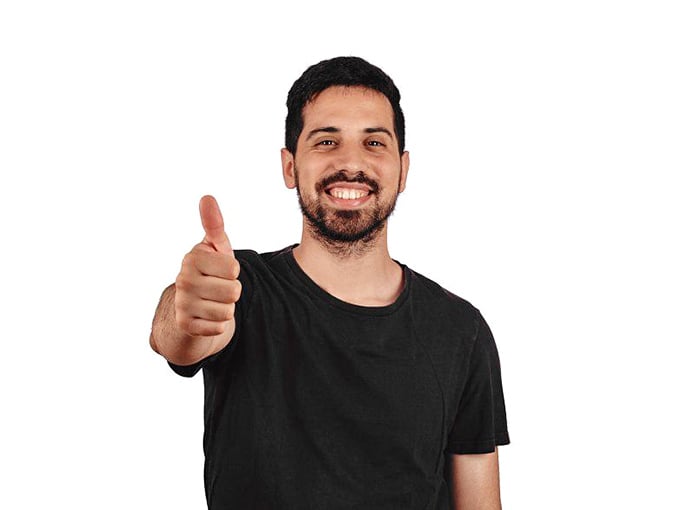 Thumbs up! The universal gesture that pairs perfectly with a hearty "Ayuh" when a Mainer approves of your lobster roll technique.