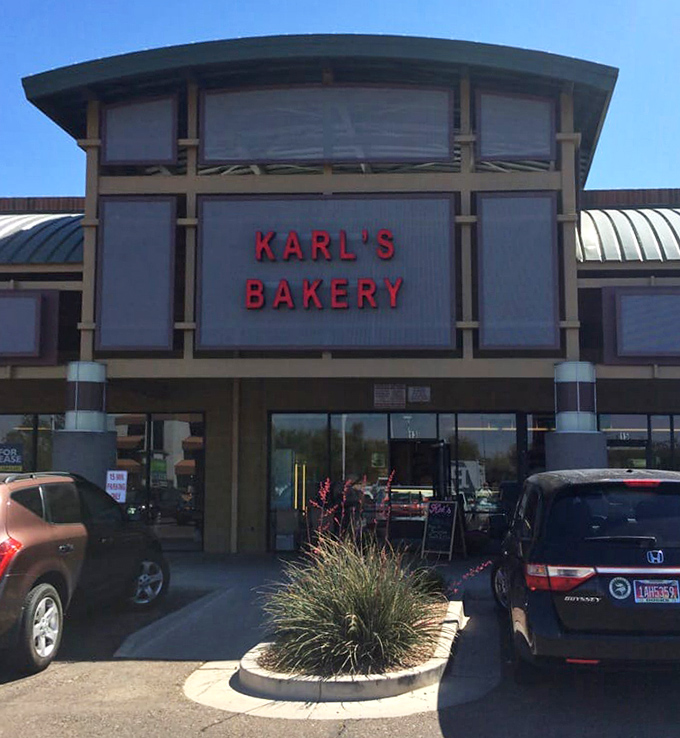 Karl's Quality Bakery's distinctive architecture hints at the European-inspired treats waiting inside this Phoenix institution.