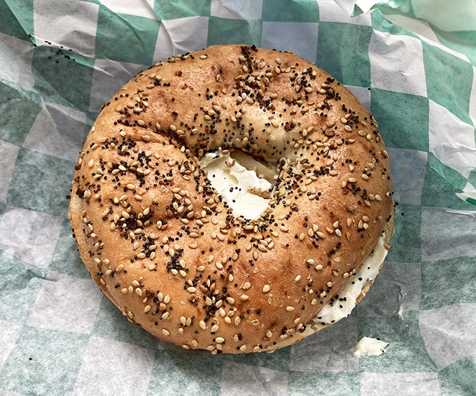 Everything bagels with enough toppings to make you wonder if there's any dough underneath all that deliciousness.