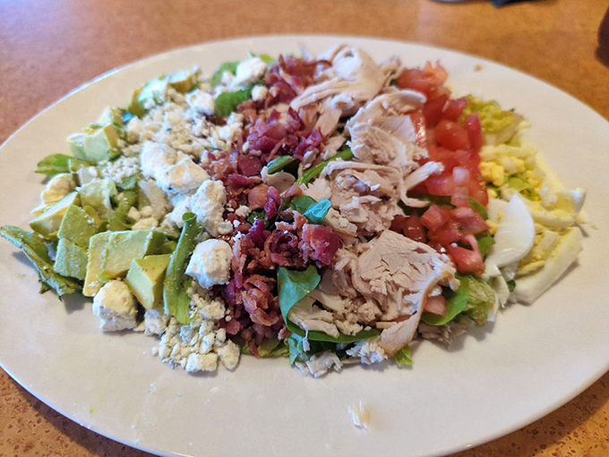 This isn't just any Cobb salad&mdash;it's a colorful masterpiece of avocado, bacon, egg, and chicken that makes eating healthy feel like cheating somehow.