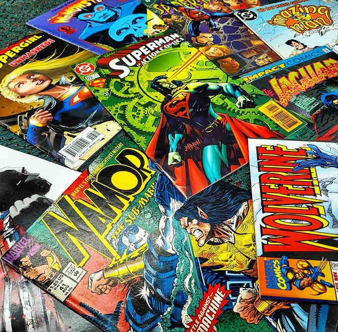 Superheroes leap from these vibrant pages, their adventures preserved in colorful panels that span decades of comic book artistry.