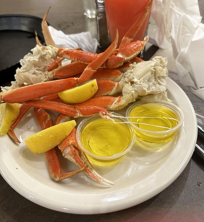 The star attraction on Wednesdays: succulent crab legs served with melted butter and lemon wedges – crack, dip, and prepare for seafood nirvana.