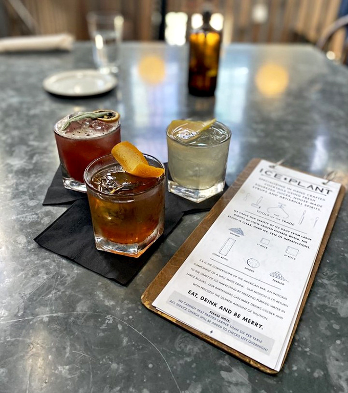 The holy trinity of craft cocktails &ndash; each glass a different personality, from the brooding Old Fashioned to the bright, citrusy Gin & Tonic.