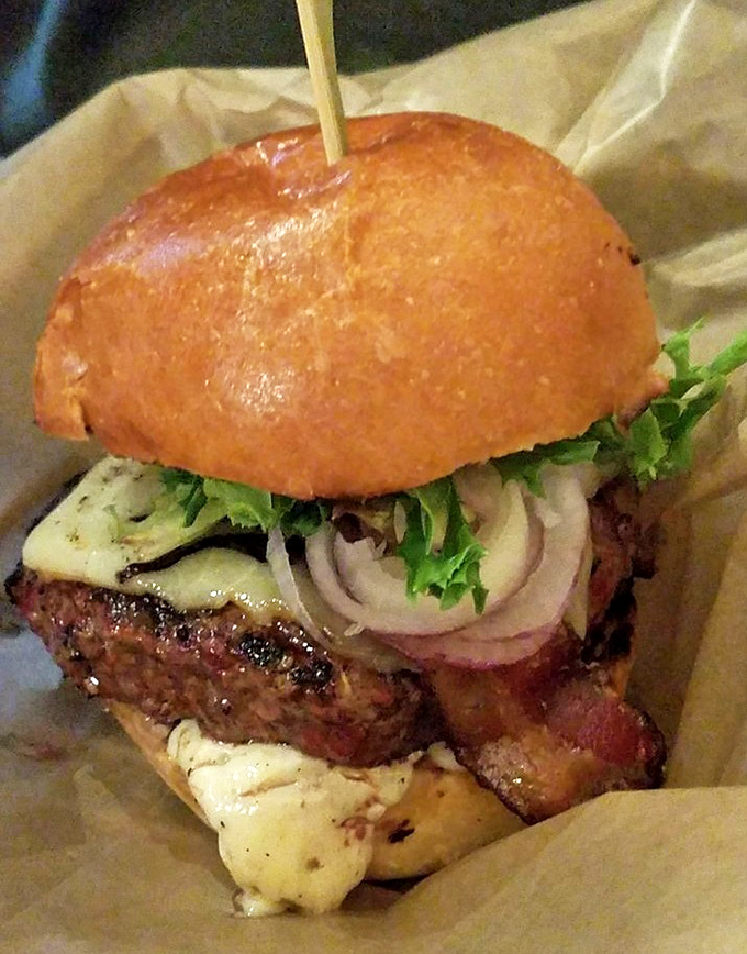 The Big Daddy M in all its glory &ndash; a masterpiece of beef, bacon, and blue cheese that might just ruin all other burgers for you forever.