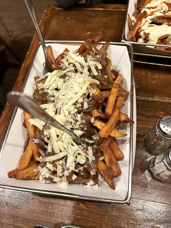 French onion soup reimagined &ndash; these loaded fries topped with caramelized onions and melted cheese transform a side dish into the main event.