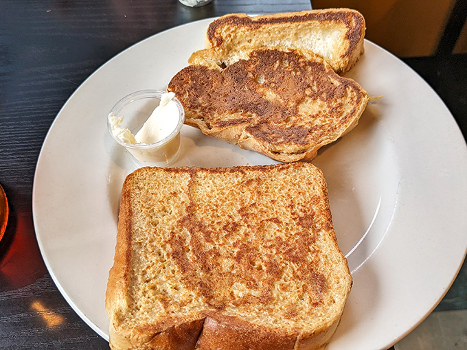 Golden-brown French toast that makes you wonder if you've been eating cardboard versions your entire life until now.