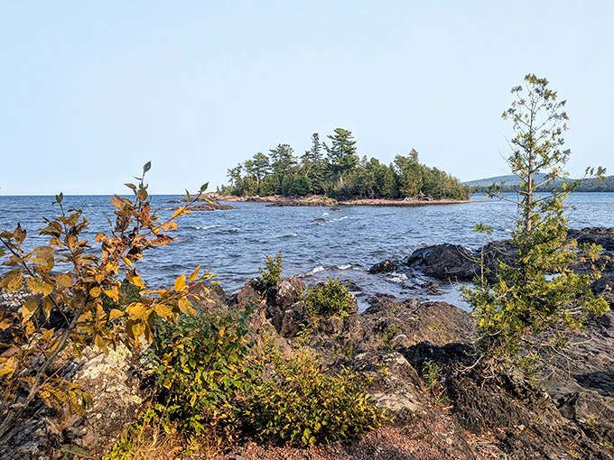 Hunter's Point delivers panoramic Lake Superior views that make the hike worthwhile, even if you forgot your camera at the hotel.