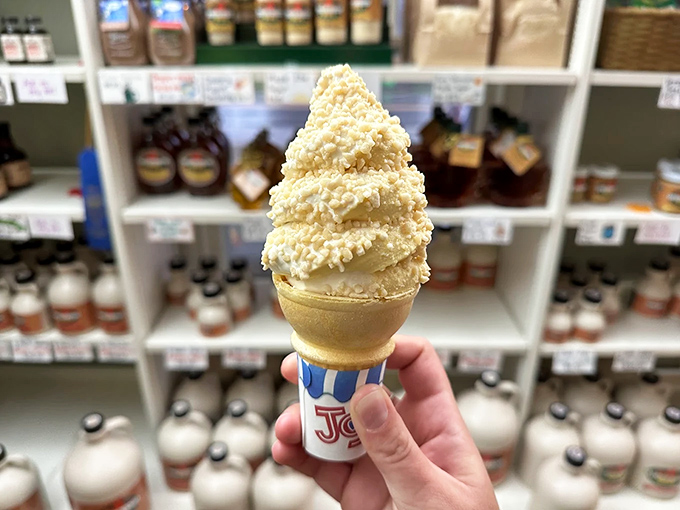 Maple sorbet topped with maple sprinkles proves that sometimes more maple is exactly what the situation calls for, dairy-free deliciousness at its finest.