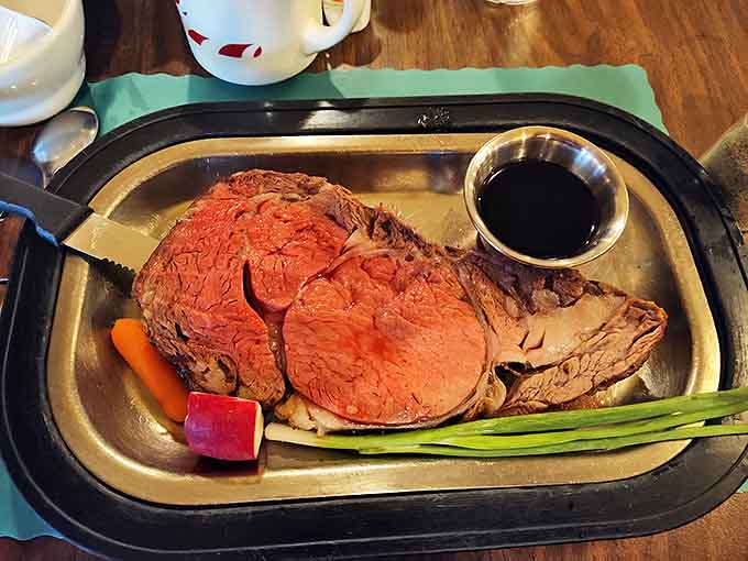 Prime rib so tender you could cut it with a stern glance &ndash; served with vegetables that know their supporting role.