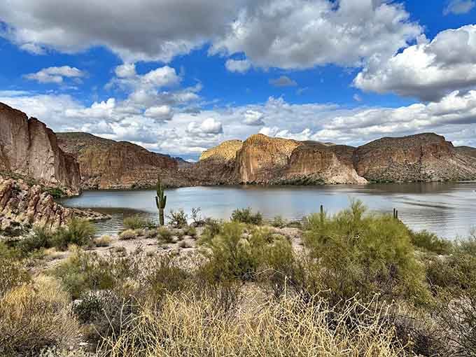 Canyon Lake's impossibly blue waters create a desert oasis that looks photoshopped but is gloriously, surprisingly real.