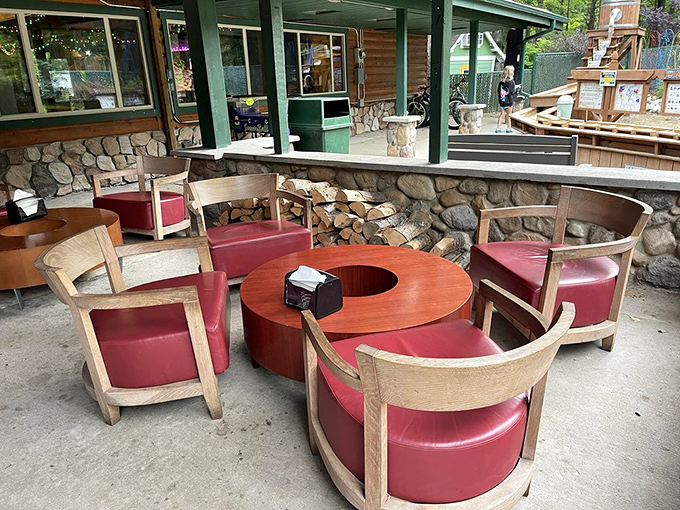 Circular seating creates conversation pods that have witnessed everything from family game nights to impromptu philosophy debates about marshmallow roasting ethics.