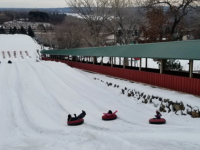 That covered conveyor lift is basically a magic carpet ride to the top, minus the genie but plus the convenience.