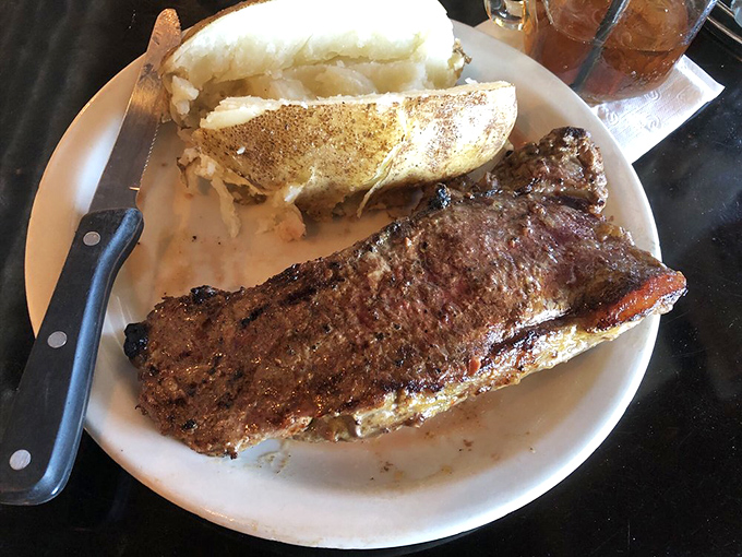 When a steak arrives looking like this, you know you've found a place that respects both tradition and your appetite.