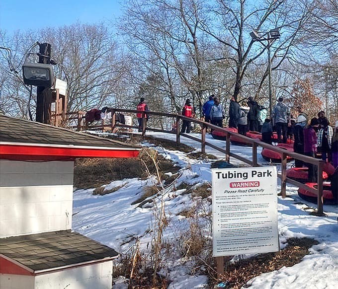 The line for tubing moves quickly, giving you just enough time to catch your breath before your next high-speed adventure down the hill.