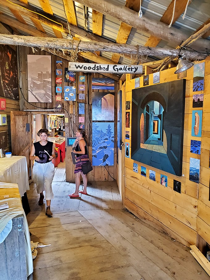 The Woodshed Gallery transforms humble farm buildings into showcases for art that speaks truth to power with handmade authenticity.